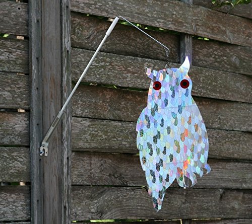 Holographic Owl Bird Deterrent- Scares Birds Away from Buildings, patios, Balconies and Gardens