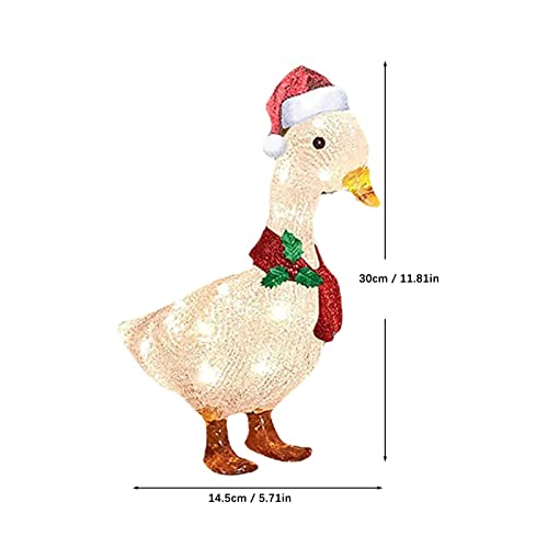 Fdrone Light Up Duck with Scarf Ground Outdoor Decoration Patio Yard Garden Plugin Christmas Decoration Solar Ground Lights 1 (A, One Size)