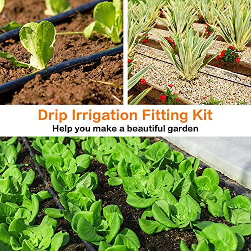 iRunning 20 Pieces Drip Irrigation 1/2" Tubing Coupling Fittings (17mm), Barbed Coupler Connectors for 1/2 Inch Irrigation Tubing (0.600" ID), Drip Line Couplings for Drip Sprinkler Garden Systems