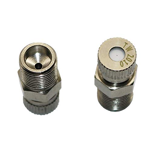 MANHONG Irrigation Dripper 2Pcs 0.1-0.6mm 1/8 Inch High Pressure Fog Misting Nozzle Copper Anti-drip Atomization Colling Sprinklers Garden Irrigation Tool (Color : 0.5mm)