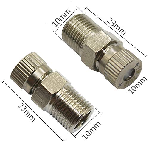 MANHONG Irrigation Dripper 2Pcs 0.1-0.6mm 1/8 Inch High Pressure Fog Misting Nozzle Copper Anti-drip Atomization Colling Sprinklers Garden Irrigation Tool (Color : 0.5mm)