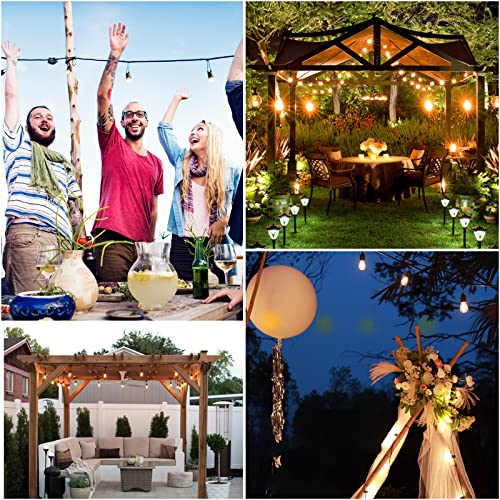 GLSbuld Outdoor String Lights, Patio String Lights with Bright 2W Shatterproof LED Bulbs for Patio, Backyard, Party, Porch, Bistro, Cafe Bar, Garden Outdoor (Plug, 48FT)