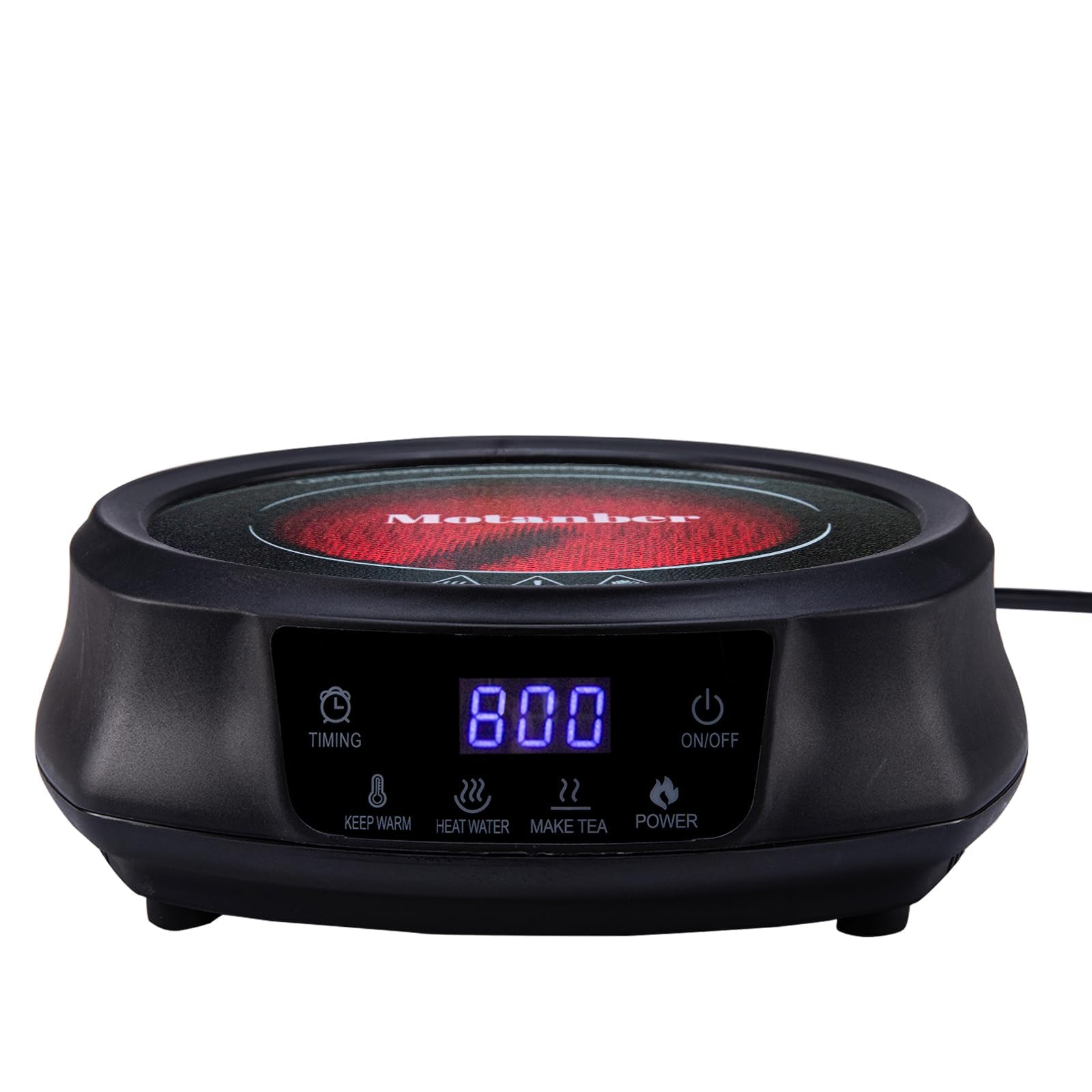 Mini Electric Stove 800W, Boil Tea,Ceramic Glass Cooktop with 8 Adjustable Power Levels, Intelligent Auto-Off Feature,Countertop Burners,For Tea Enthusiasts,Tea party (Black)