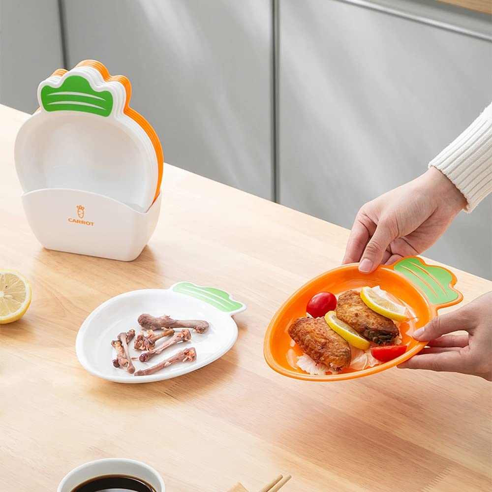 HARAY Salad Bowls Four Carrot-shaped Snack Plate Home Restaurant Snack Plate Table Fruit Snack Snack Snack Candy Dried Fruit Plate Garbage Residue Plate Soy Sauce Dish Salad Bowls