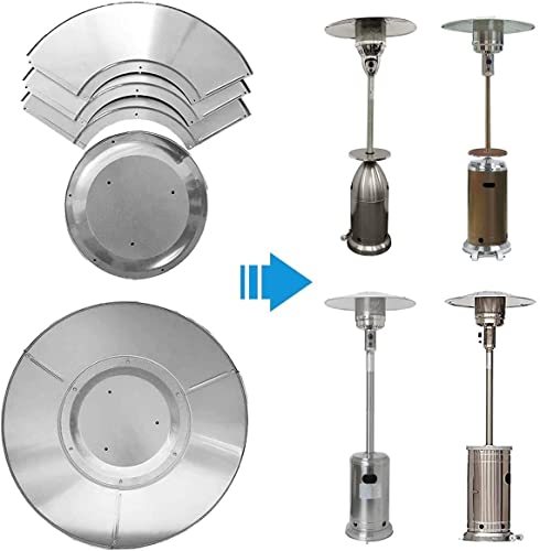 Kisworm Patio Heater Reflector Shield, Propane Outdoor Heaters Replacement Part - Top Dome, 3-Hole Mount, 33" Dia Round