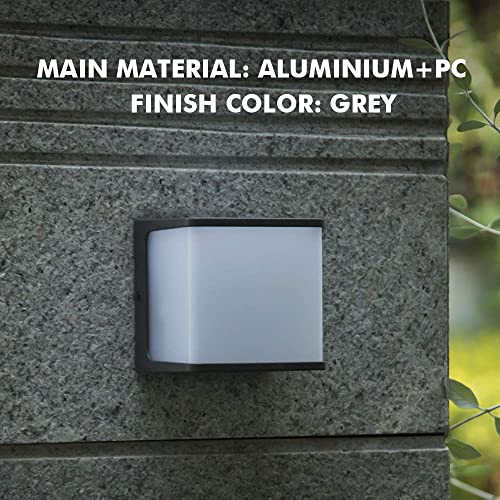 LUTEC 2 Packs TELIN LED Sconces Wall Lighting Indoor Outdoor Wall Light 14.5W Warm White 3000K 1000Lumen with Opal PC Diffuser for Porch, Garage, Garden, Entryway