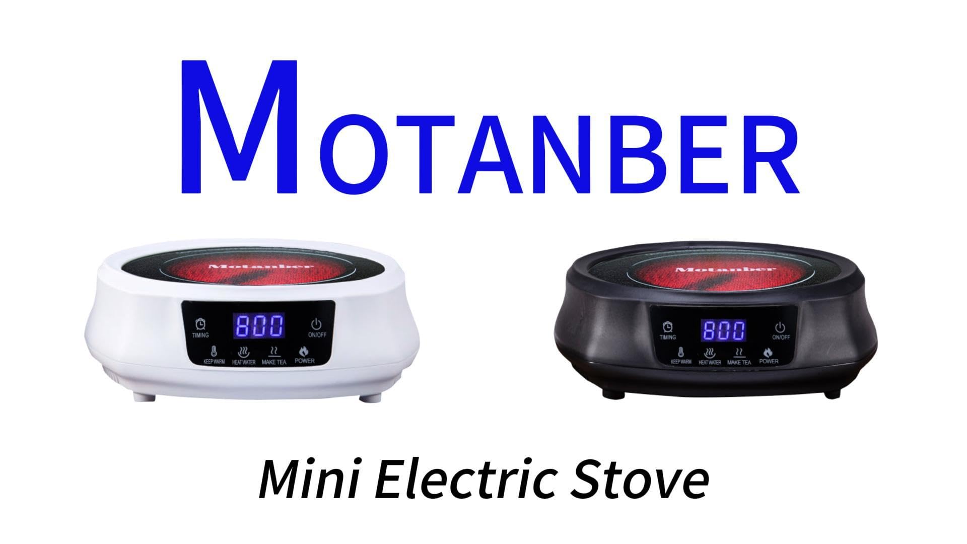 Mini Electric Stove 800W, Boil Tea,Ceramic Glass Cooktop with 8 Adjustable Power Levels, Intelligent Auto-Off Feature,Countertop Burners,For Tea Enthusiasts,Tea party (Black)