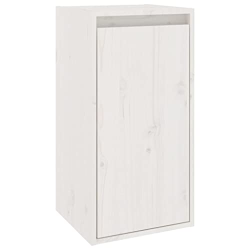 GaRcan 3X Solid Wood Pine TV Cabinets Home Indoor Living Room Entertainment Centre Wall Mounted Hanging Shelf Floating Storage TV Unit Stand Grey (White)
