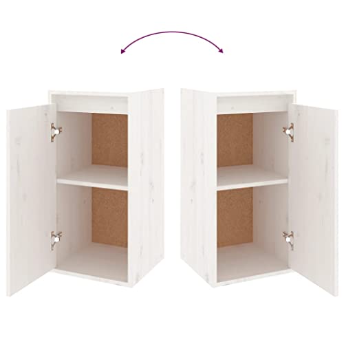 GaRcan 3X Solid Wood Pine TV Cabinets Home Indoor Living Room Entertainment Centre Wall Mounted Hanging Shelf Floating Storage TV Unit Stand Grey (White)