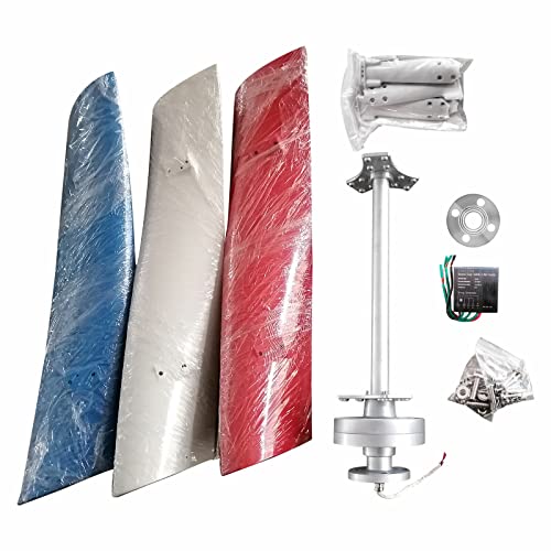 Wind Turbine Wind Generator Kit, 3 Blades Wind Turbine with Controller 400W 24V DC, Portable Vertical Helix Wind Power Turbine Generator Kit Wind Generator Windmill for Home Garden Boat White,Red,Blue