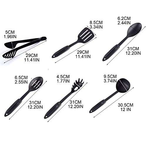 6 Pieces Ergonomic Kitchen Tool Set Multifunctional Dishwasher Cooking Utensils Slotted Spoon Server Food Clip Ergonomic Handles Kitchen Utensils Set