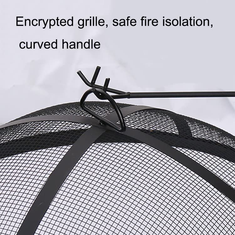 MCNUSS 30in Garden Fire Pits, Outdoor Steel Fire Pit with Spark Screen,Black Stainless Steel Construction Portable Campfire, Backyard and Patio Firepits