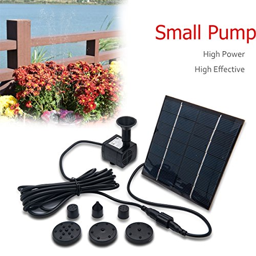 MASO 7V 1.4W 180L/H Solar Panel Powered Water Feature Pump Garden Pool Pond Aquarium Fountain Brushless for Bird Bath Pond Pull Garden - Power Pump:JT-180(CE/ROHS/IP68) DC7V,140MA