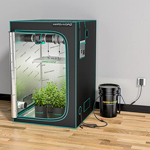 Mars Hydro Auto Drip Irrigation Kits Garden Watering System for Indoor, Lawn, Greenhouse, Yard, 5-Gallon Bucket 22W Water Pump with 8 Drip Emitters
