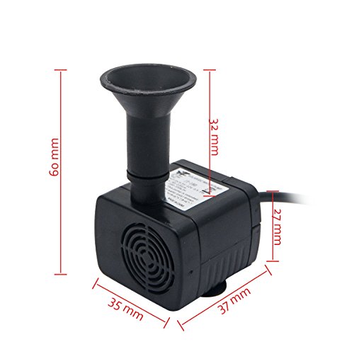MASO 7V 1.4W 180L/H Solar Panel Powered Water Feature Pump Garden Pool Pond Aquarium Fountain Brushless for Bird Bath Pond Pull Garden - Power Pump:JT-180(CE/ROHS/IP68) DC7V,140MA