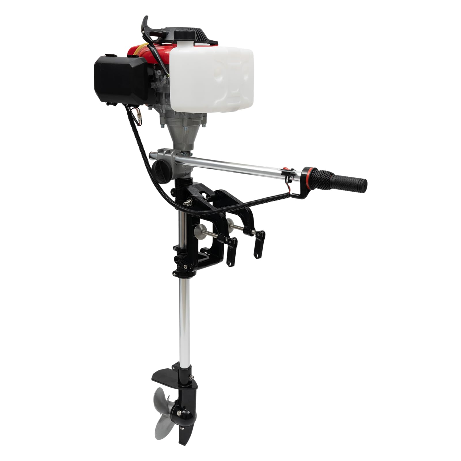 4 Stroke Outboard Motor,1.6KW Outboard Fishing Boat Motor Engine With Air Cooling,52CC Portables Boat Engine for Inflatable Boat Kayak and Small Boat