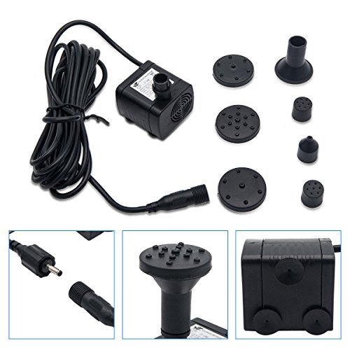 MASO 7V 1.4W 180L/H Solar Panel Powered Water Feature Pump Garden Pool Pond Aquarium Fountain Brushless for Bird Bath Pond Pull Garden - Power Pump:JT-180(CE/ROHS/IP68) DC7V,140MA