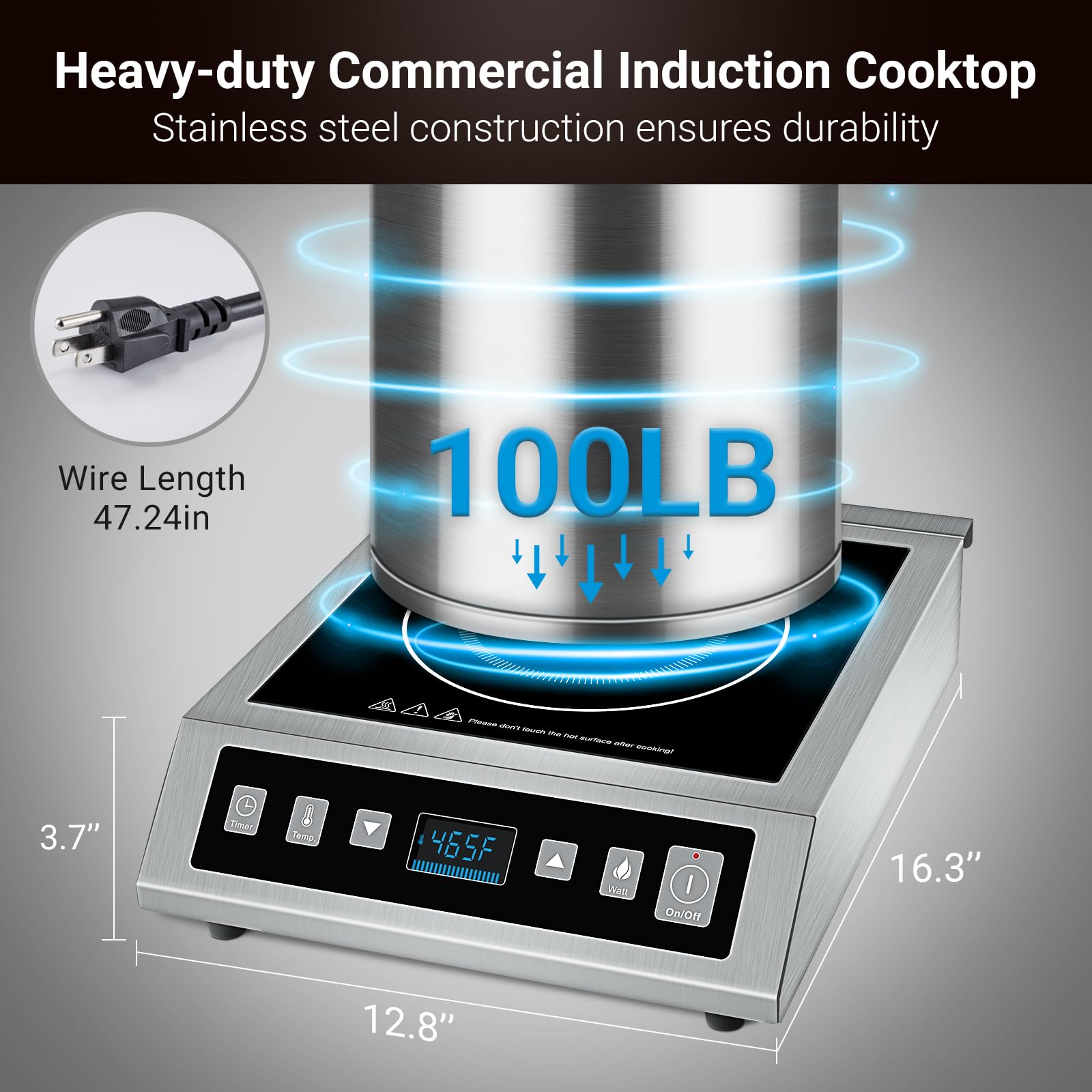 AMZCHEF 1800W Induction Cooktop Commercial & 1800W Portable Induction Cooktop