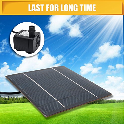 MASO 7V 1.4W 180L/H Solar Panel Powered Water Feature Pump Garden Pool Pond Aquarium Fountain Brushless for Bird Bath Pond Pull Garden - Power Pump:JT-180(CE/ROHS/IP68) DC7V,140MA