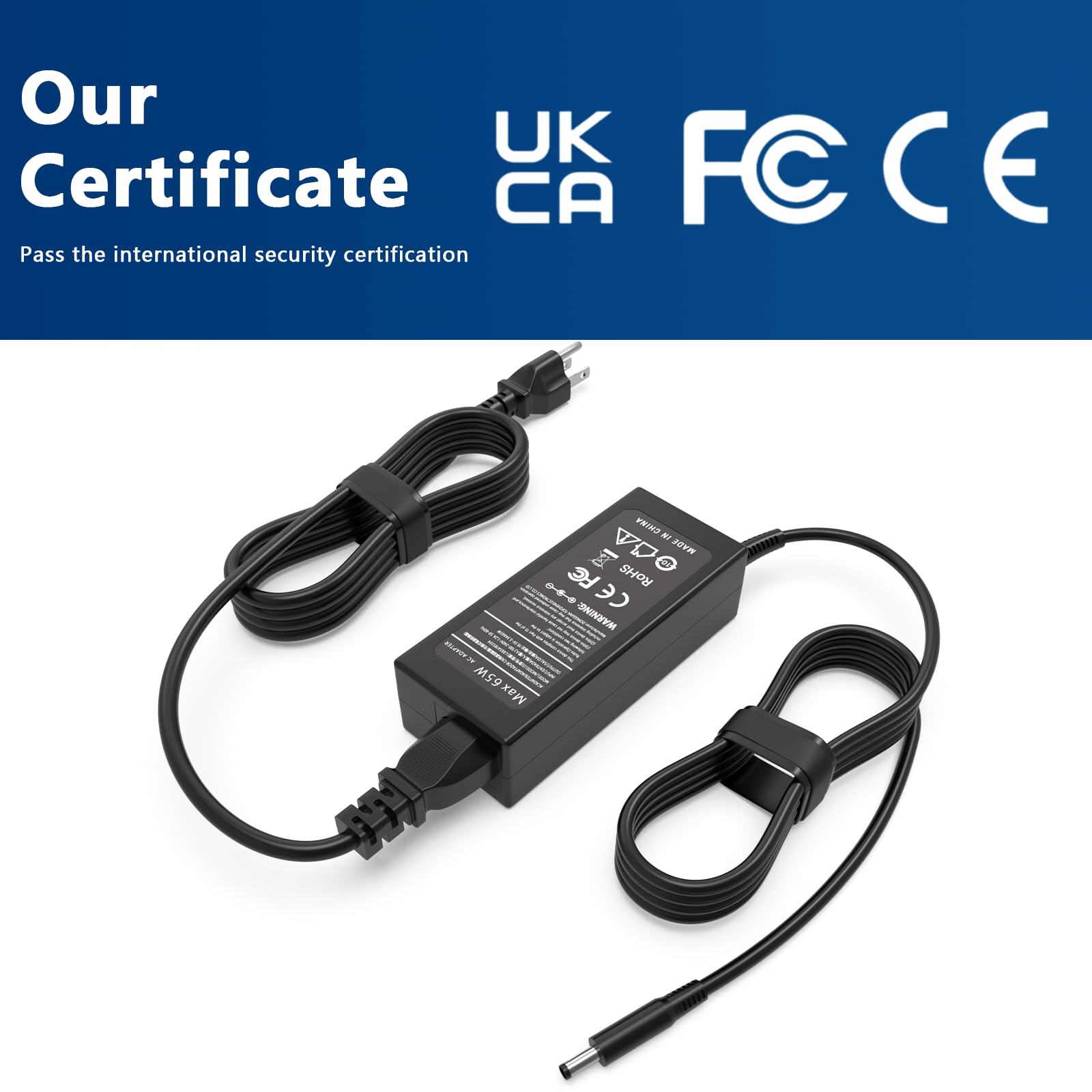 65W AC Adapter for Dell Latitude 3540 3440 3420 3520 3430 3320 3340 Business Laptop Charger 4.5mm tip with 1 Meter US Power Supply Cord