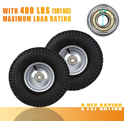 (2 Pack) 15 x 6.00-6 Tire and Wheel Set - for Lawn Tractors with 3β Centered Hub and 3/4" Sintered iron bushings