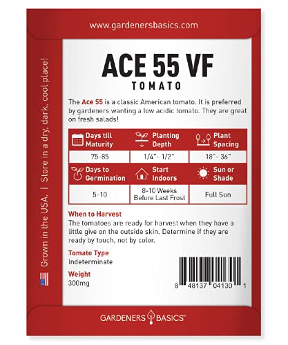 Ace 55 VF Tomato Seeds for Planting Heirloom Non-GMO Seeds for Home Garden Vegetables Makes a Great Gift for Gardening by Gardeners Basics