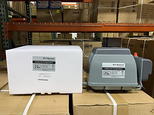 Blue Diamond Pumps ET40A Septic Pond Linear Diaphragm Air Pump, Built in Alarm Detects Low Pressure in The Airline Which Triggers an Integrated High Sounding Buzzer and Bright LED Warning Light