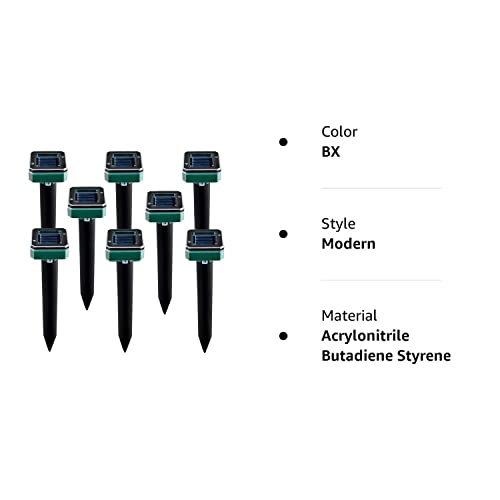 Ultrasonic Mole Repellent, 8 Pack Outdoor Gopher Repellent Solar Powered for Snake, Vole, Groundhog, Waterproof Animal Deterrent Device for Garden and Yard