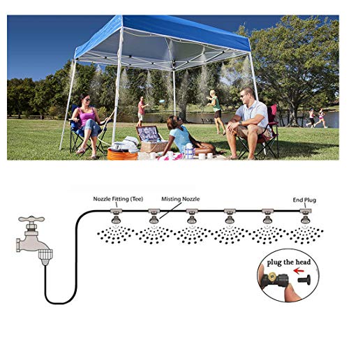 Bacdfesfed Misting Cooling System, Brass Mist Nozzles, Outdoor Patio Mist System, with 51ft Misting Tube for Patio Garden Greenhouse