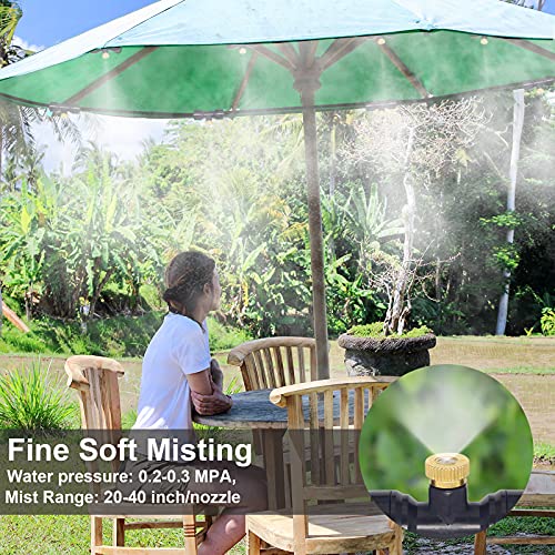 Misters for Outside Patio, 65.6FT Misting System, Patio Misters for Cooling, Outdoor Misters for Patio Greenhouse Pool Trampoline Umbrella