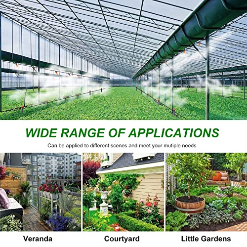 AUMIO Drip Irrigation Kit 115FT Garden Irrigation System 1/4" 1/2β Blank Distribution Tubing Watering System Adjustable Nozzle Automatic Irrigation Equipment for Greenhouse, Flower Bed, Patio, Lawn