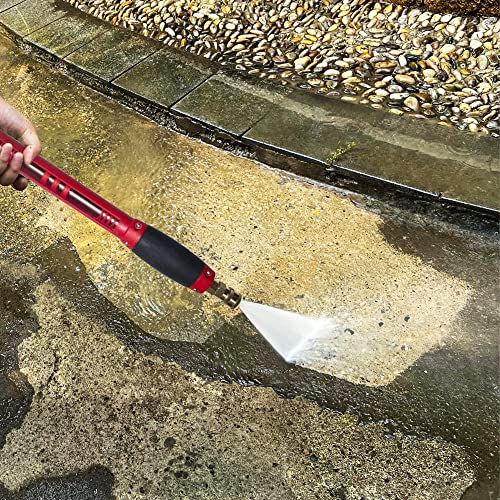Hourleey Pressure Washer Gun, Red High Power Washer Gun with Replacement Wand Extension, 5 Nozzle Tips, M22 Fittings, 40 Inch, 5000 PSI