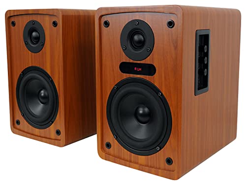 Rockville ELITE-5C Classic Wood 800w Home Theater 5.25" Bluetooth Bookshelf Speakers