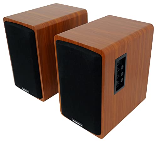 Rockville ELITE-5C Classic Wood 800w Home Theater 5.25" Bluetooth Bookshelf Speakers