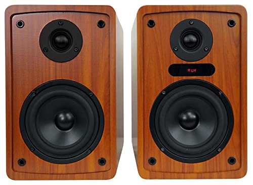 Rockville ELITE-5C Classic Wood 800w Home Theater 5.25" Bluetooth Bookshelf Speakers