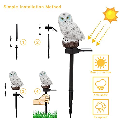 NBLJF Owl Outdoor Solar Lights Garden Decorative Resin Animal Sculpture for Lawn-Yard-Patio-Pathway Multi-Purpose Figurine Lights & Garden Decor
