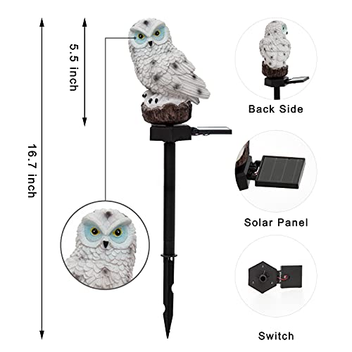NBLJF Owl Outdoor Solar Lights Garden Decorative Resin Animal Sculpture for Lawn-Yard-Patio-Pathway Multi-Purpose Figurine Lights & Garden Decor