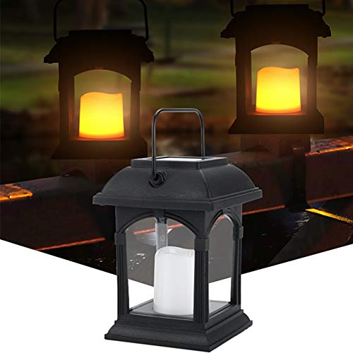 Clihere Solar Lantern Outdoor Hanging, Flickering Retro Candle Effect Solar Stake Light, Solar Hanging Lanterns Outdoor, Solar Decorations Patio Light for Garden,Lawn,Tree,Yard, Umbrella (6 Pack)