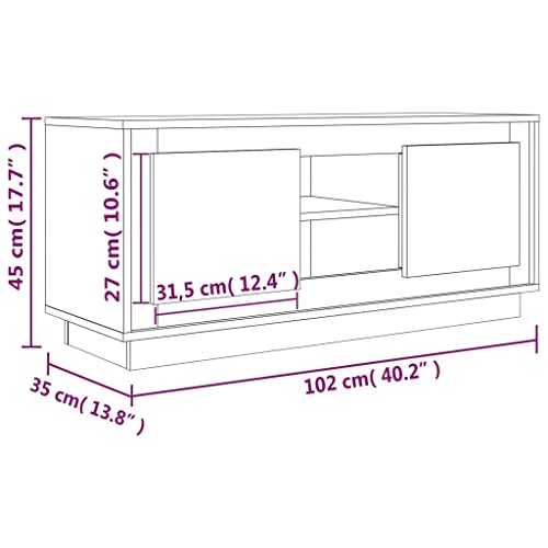 GaRcan TV Cabinet Media Furniture Sideboard Entertainment Centre TV Console Media Unit HiFi Cabinet Concrete Grey 102x35x45 cm Engineered Wood (Black)