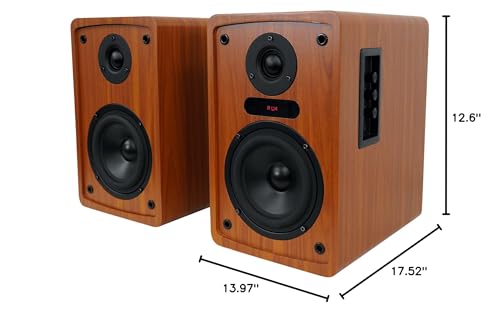 Rockville ELITE-5C Classic Wood 800w Home Theater 5.25" Bluetooth Bookshelf Speakers