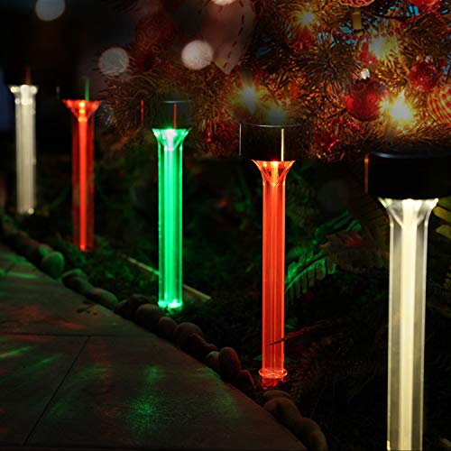 Grand patio Solar Landscape Lights Transparent Decorative Waterproof, 10 Pack Solar Powered Pathway Lights, Weather-Resistant Outdoor Lighting for Yard, Garden, Pool, Warm White