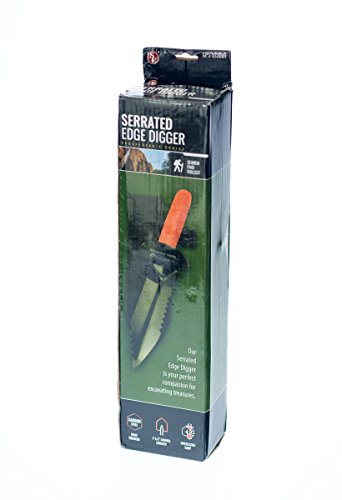 SE Prospector’s Choice Dual Serrated Edge Digger Trowel for Gardening or Gold Prospecting, Includes Carrying Sheath, 12 Inch