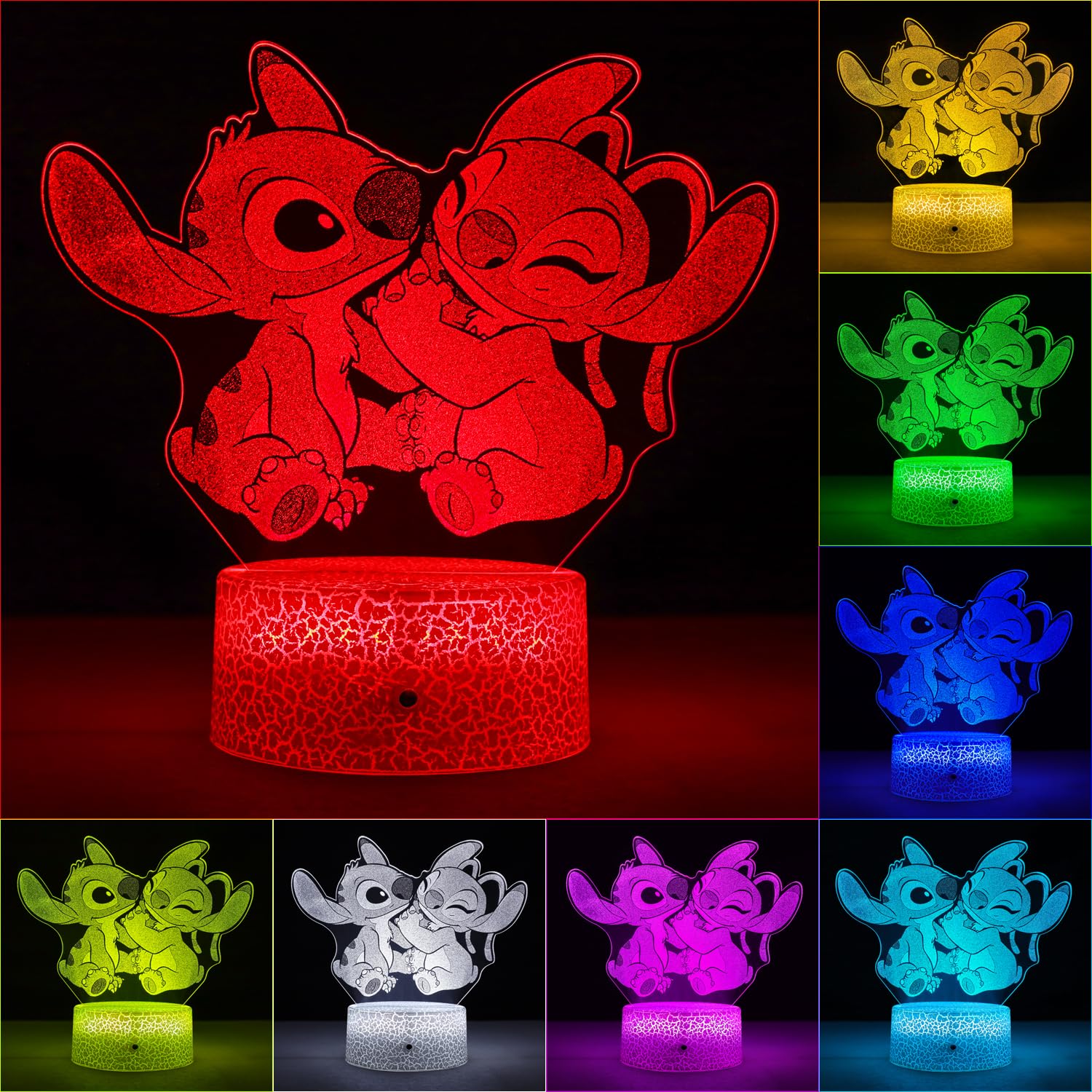 ZeHaiYlf Stitch Lamp,Stitch Night Light, Stitch Gifts,Stitch Light,with Remote & Smart Touch, Dimmable lamp,Children's Day Gift,for Children's Room Decoration,Christmas Gifts