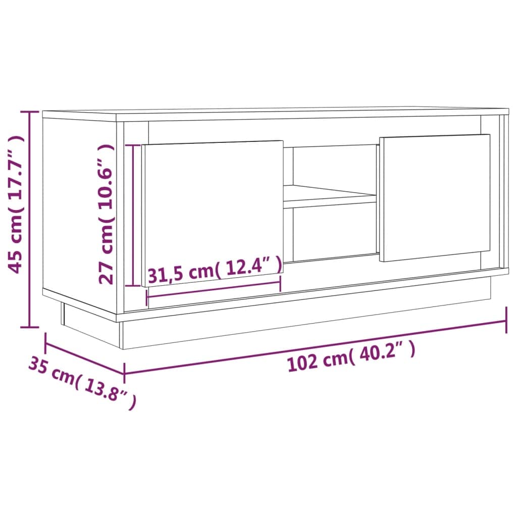 GaRcan TV Cabinet Media Furniture Sideboard Entertainment Centre TV Console Media Unit HiFi Cabinet Concrete Grey 102x35x45 cm Engineered Wood (White)