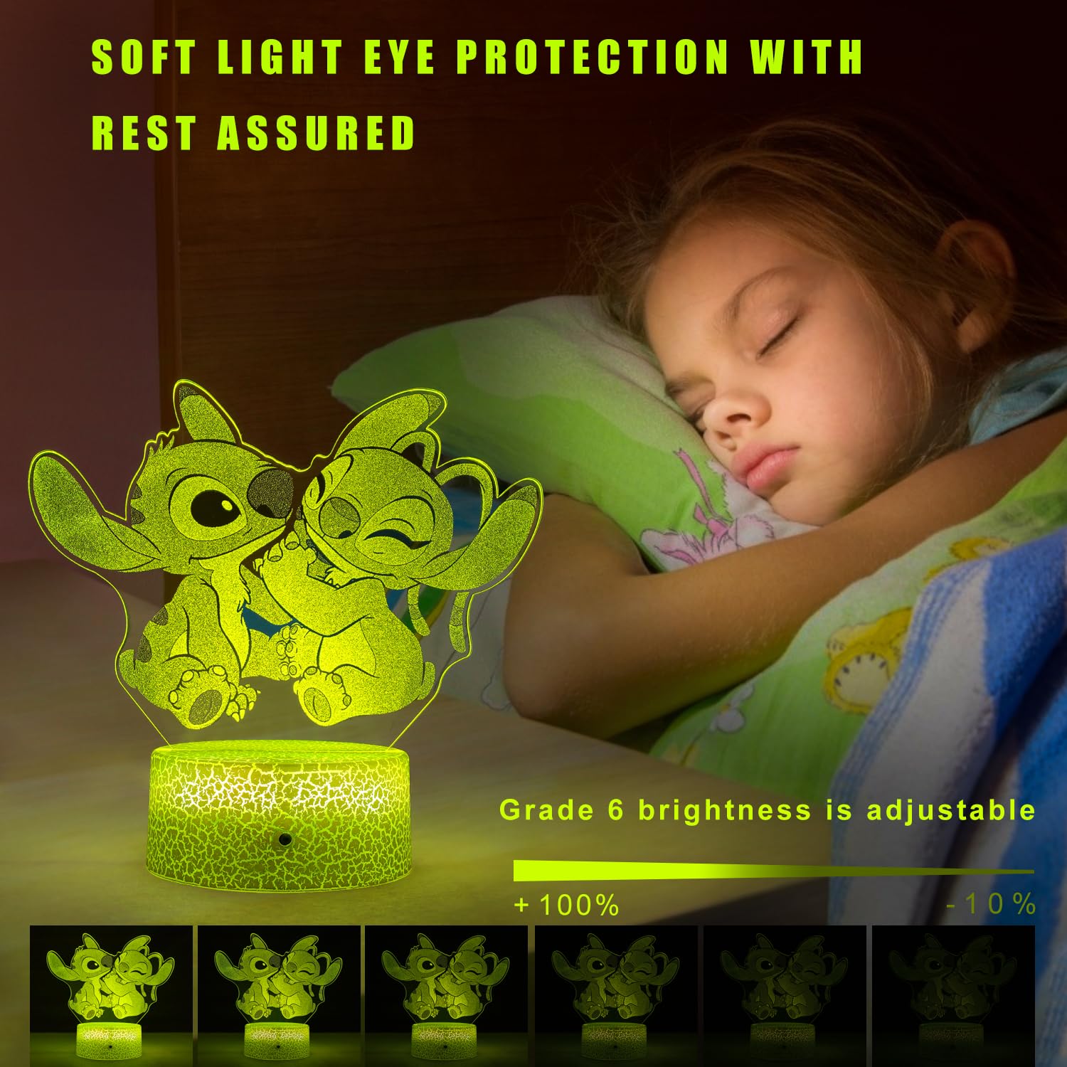 ZeHaiYlf Stitch Lamp,Stitch Night Light, Stitch Gifts,Stitch Light,with Remote & Smart Touch, Dimmable lamp,Children's Day Gift,for Children's Room Decoration,Christmas Gifts