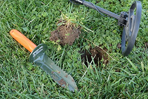 SE Prospector’s Choice Dual Serrated Edge Digger Trowel for Gardening or Gold Prospecting, Includes Carrying Sheath, 12 Inch