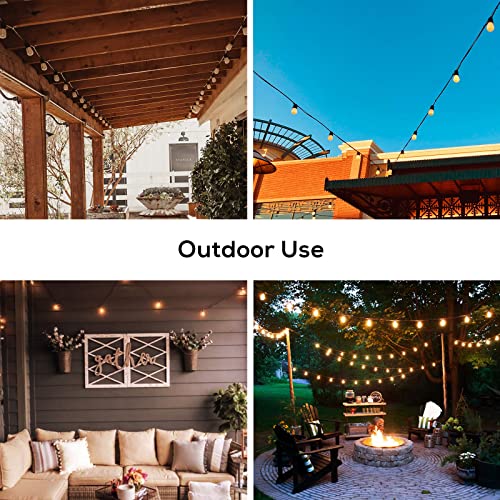 Banord 102FT Outdoor String Lights, 2 Pack 51FT Patio Lights with Bright 2W Shatterproof LED Dimmable Plastic Bulbs Waterproof Outdoor Hanging Lights for Backyard, Porch, Garden, Camping, Cafe, Party