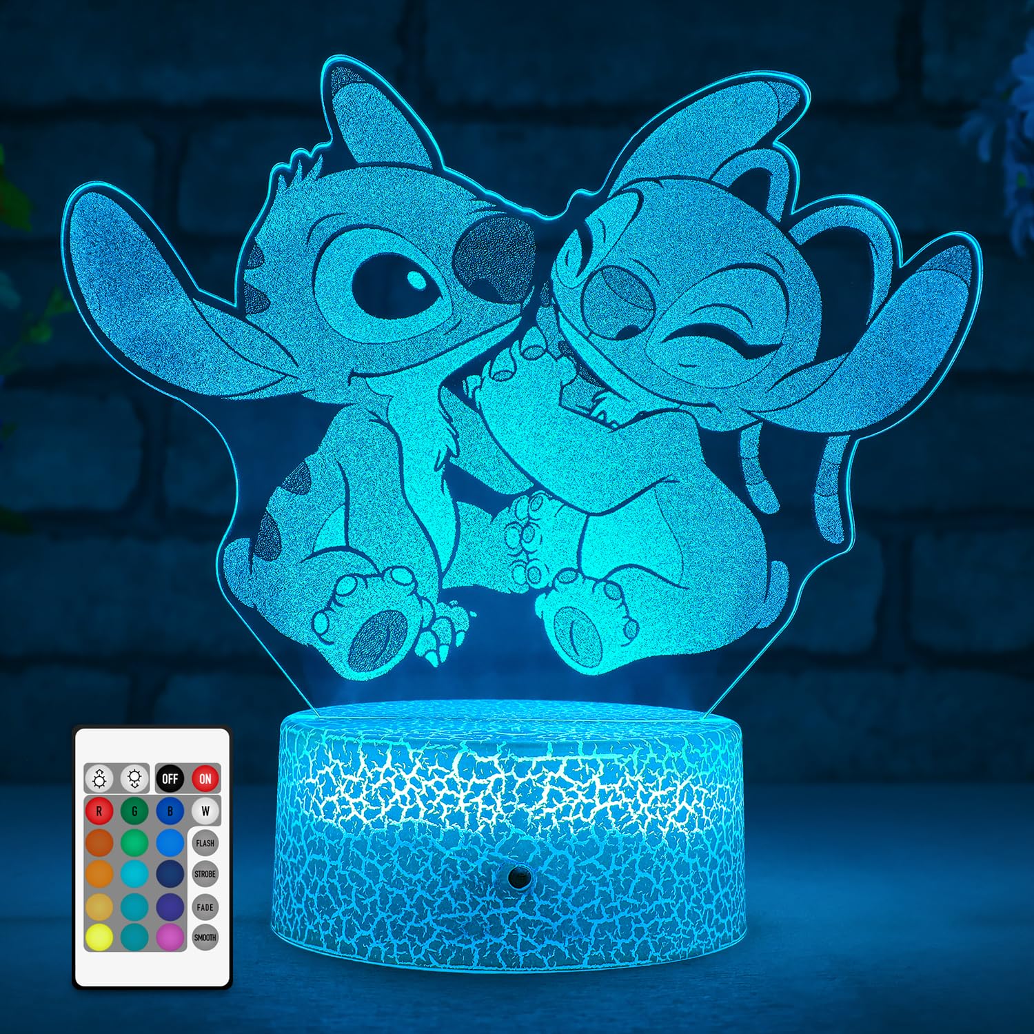 ZeHaiYlf Stitch Lamp,Stitch Night Light, Stitch Gifts,Stitch Light，with Remote & Smart Touch, Dimmable lamp，Children's Day Gift，for Children's Room Decoration，Christmas Gifts