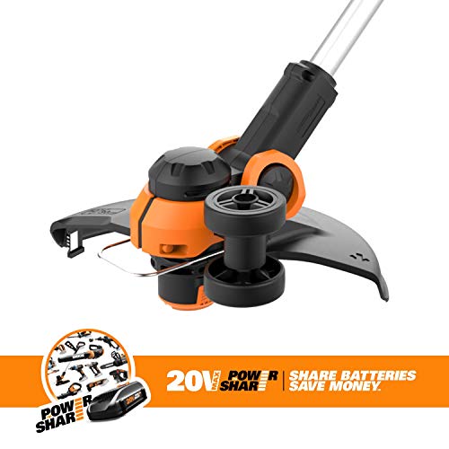 Worx WG163 GT 3.0 20V Cordless Grass Trimmer/Edger with Command Feed, 12in, 2 Batteries and Charger Included (Renewed)