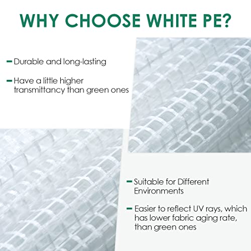 Quictent 2 Doors Reinforced PE Cover 12x7x7 FT Portable Greenhouse Large Walk-in Green Garden Hot House(White)